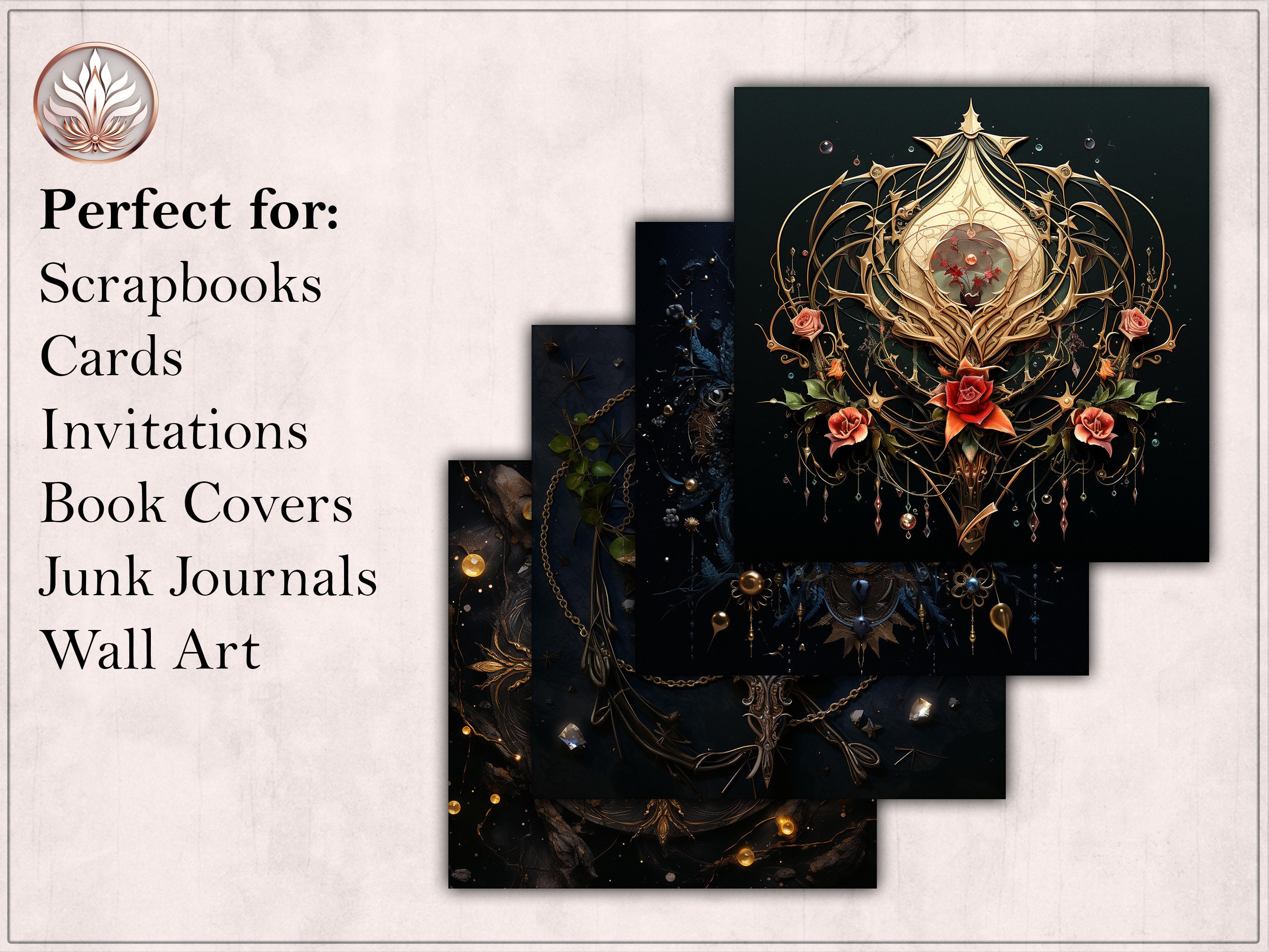 Witch Symbols and Magical Gems Digital Paper Pack, Mystical Charms ...
