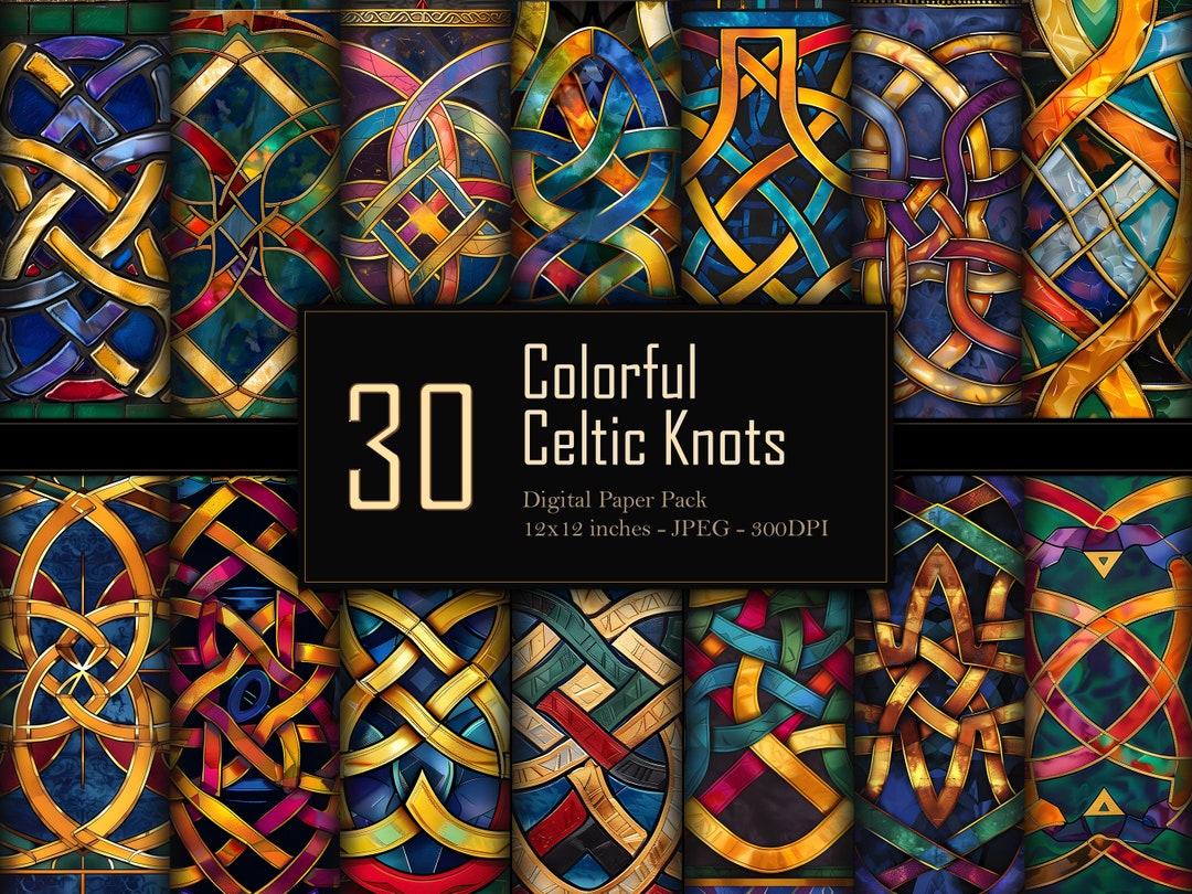Colorful Celtic Knots With Gold, Commercial Use, 300 DPI - Etsy