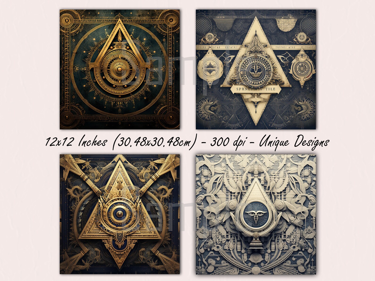 Secret Society Symbols Digital Paper Pack, Esoteric Emblems, Hidden ...