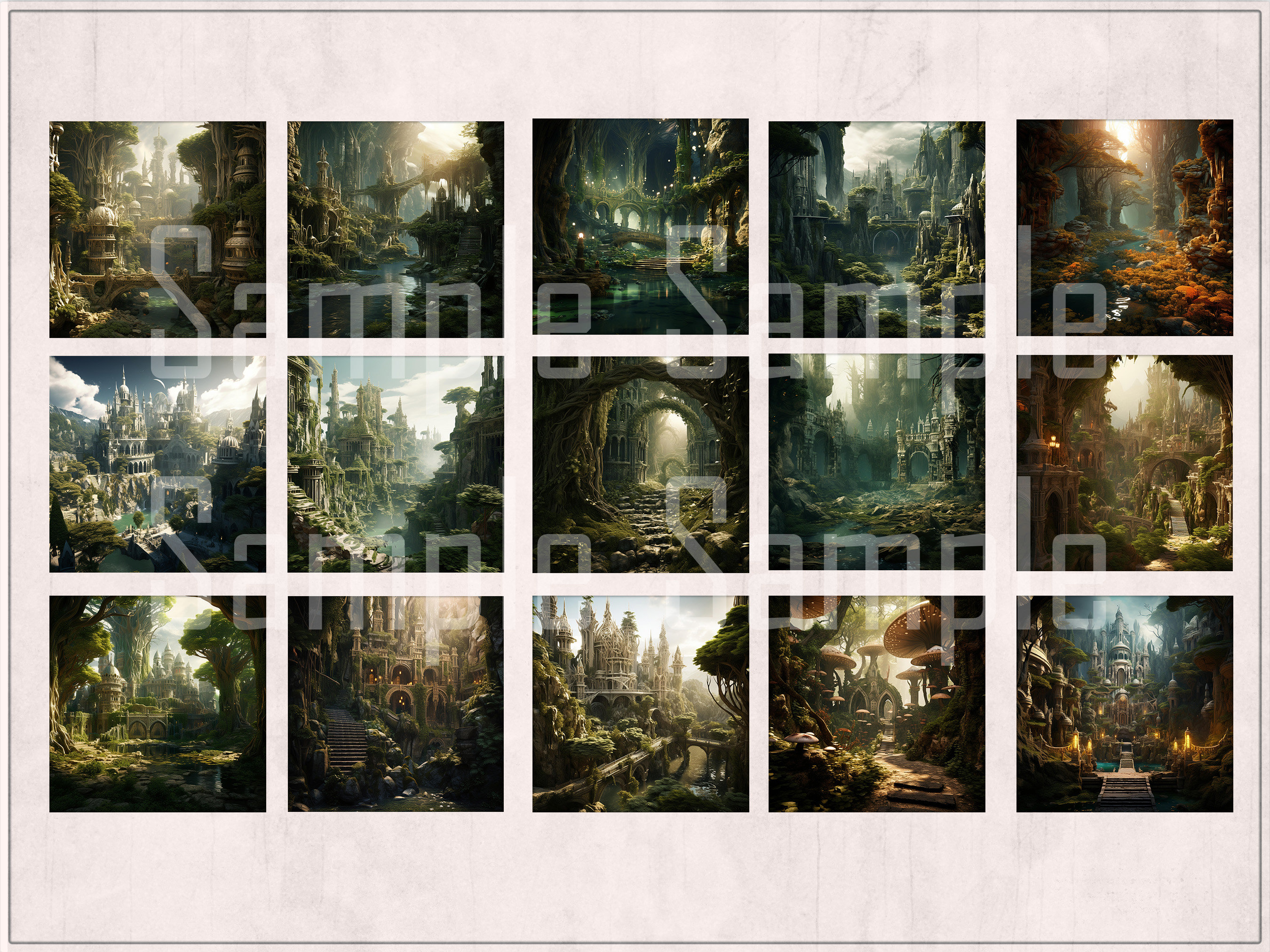 Fantasy Elven Kingdom Digital Paper Pack, Enchanted Elven Lands ...