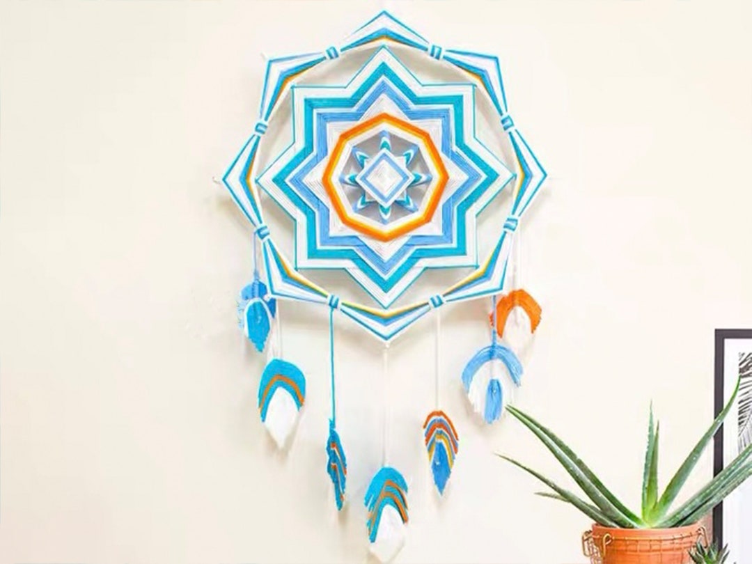 Polygon Mandala Weave Yarn Wall Hangings Eye of Godblue Star - Etsy