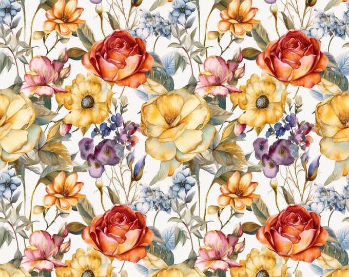 Charming Watercolor Flower Seamless Pattern High-res, Printable ...