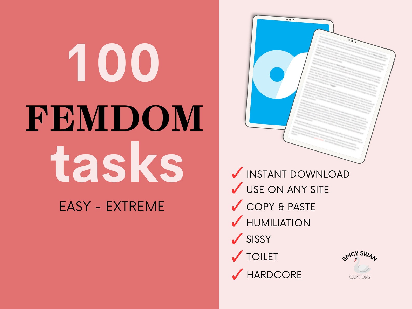 100 Femdom Tasks Easy Extreme FOR DOMMES ONLY Onlyfans Fansly ...