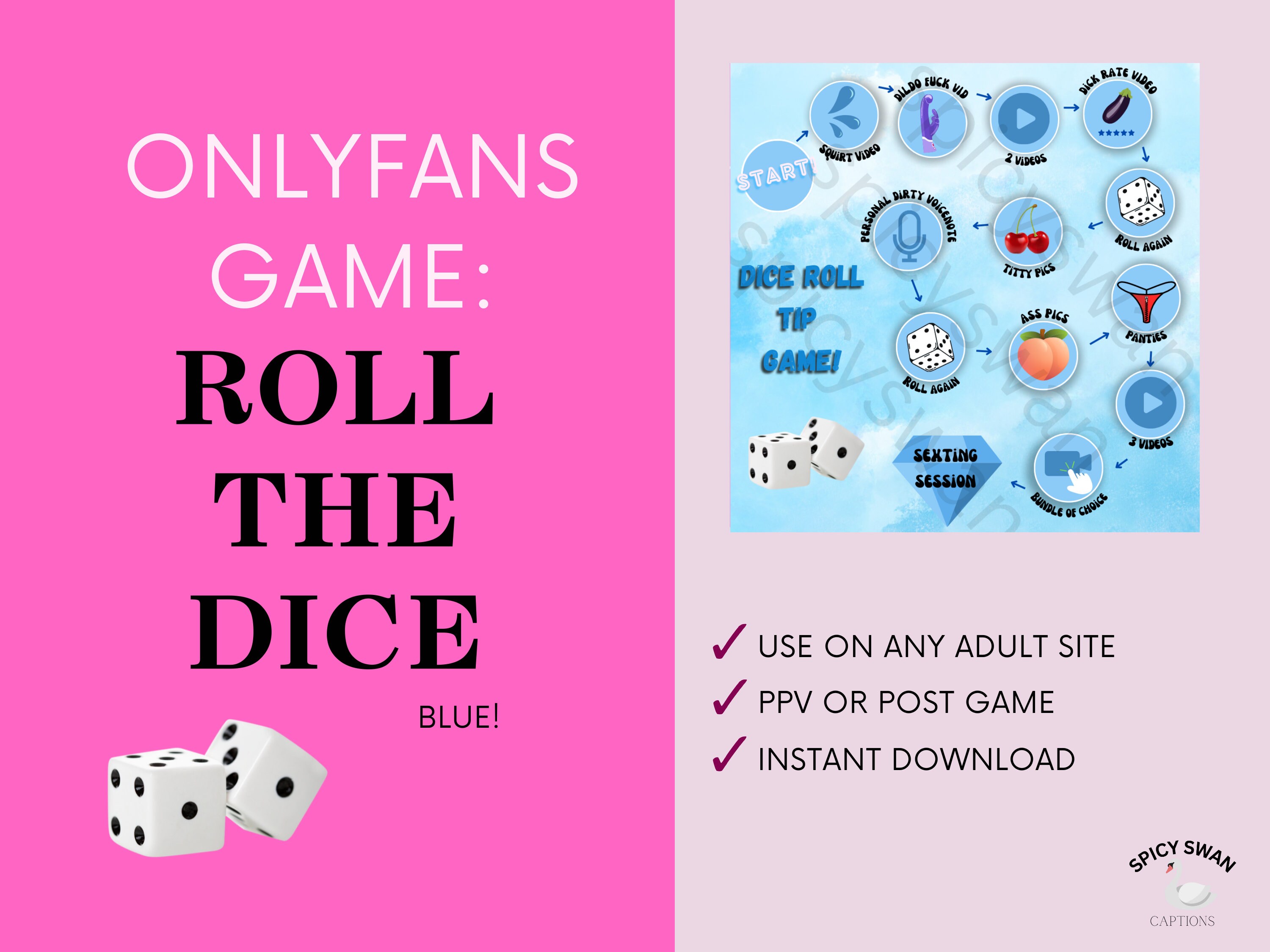 Roll the Dice Game PREMADE Blue Onlyfans Fansly Adult Creator Onlyfans ...