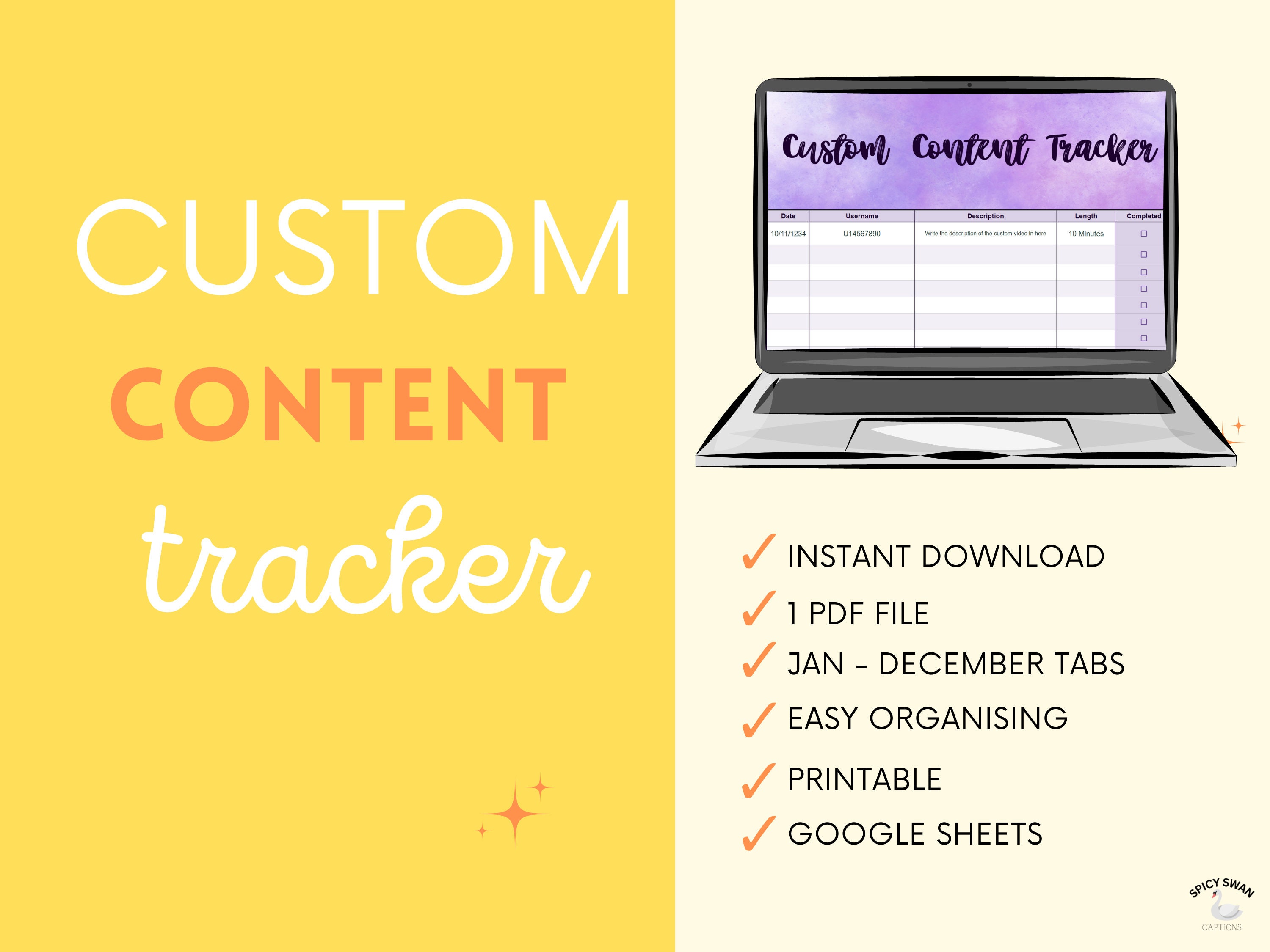 Custom Content Tracker Onlyfans Adult Industry NSFW - Etsy