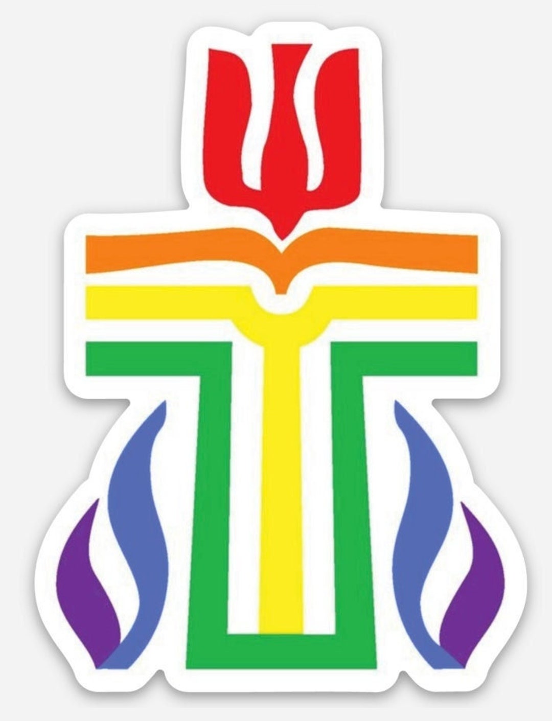 Rainbow Presbyterian Church (usa) Cross 3” Waterproof Sticker - Etsy