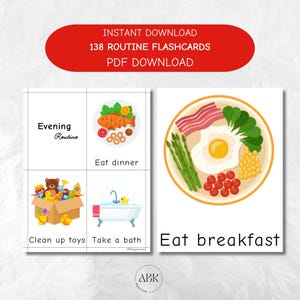 Montessori Daily Routine Cards: Kids Schedule Flashcards (PDF Download ...