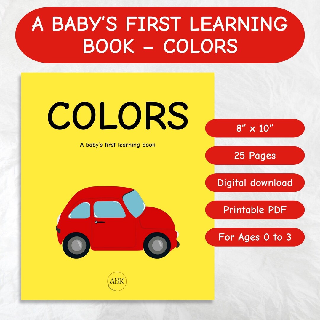 Toddler Color Learning Book: Montessori Baby Flashcards (PDF Download ...