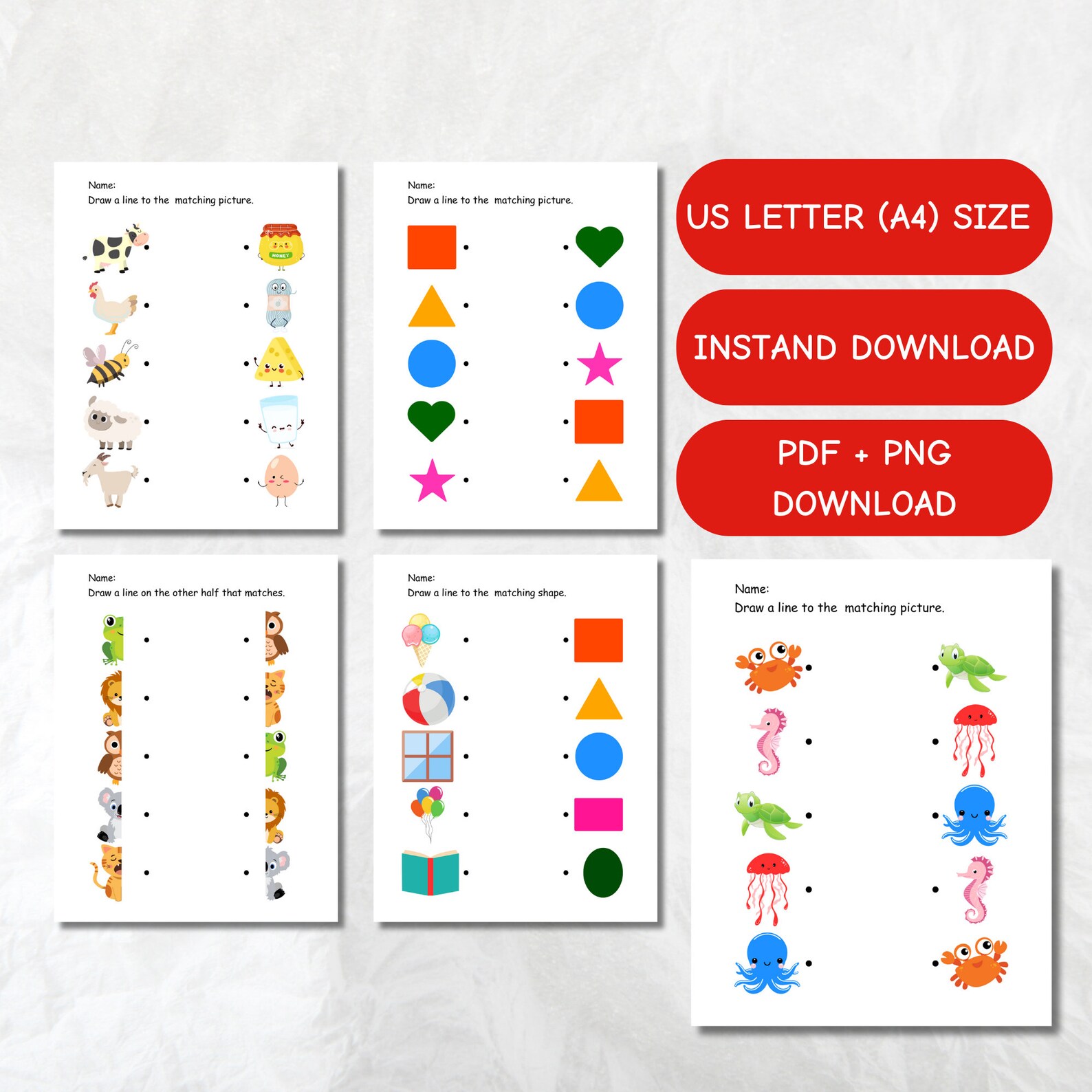 Printable Matching Worksheets, Worksheet Printable, Match the Picture ...