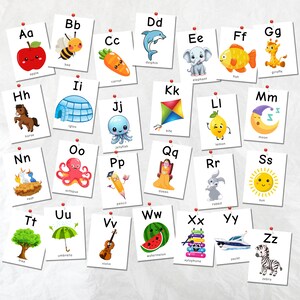 26 Alphabet Flash Cards, Toddlers Preschool Early Learning Resource ...