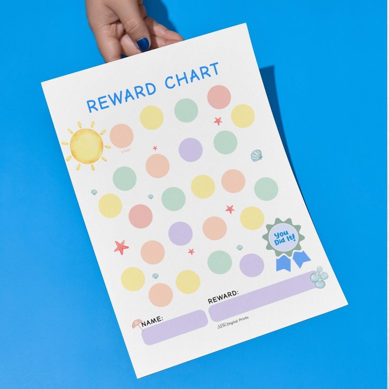Summer Reward Chart for Kids: Rainbow Chore Tracker (PDF Downloadable ...