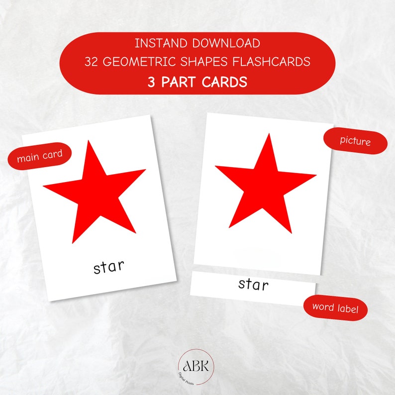 32 Geometric Shapes Flashcards,2d Shapes Flashcards, Educational ...