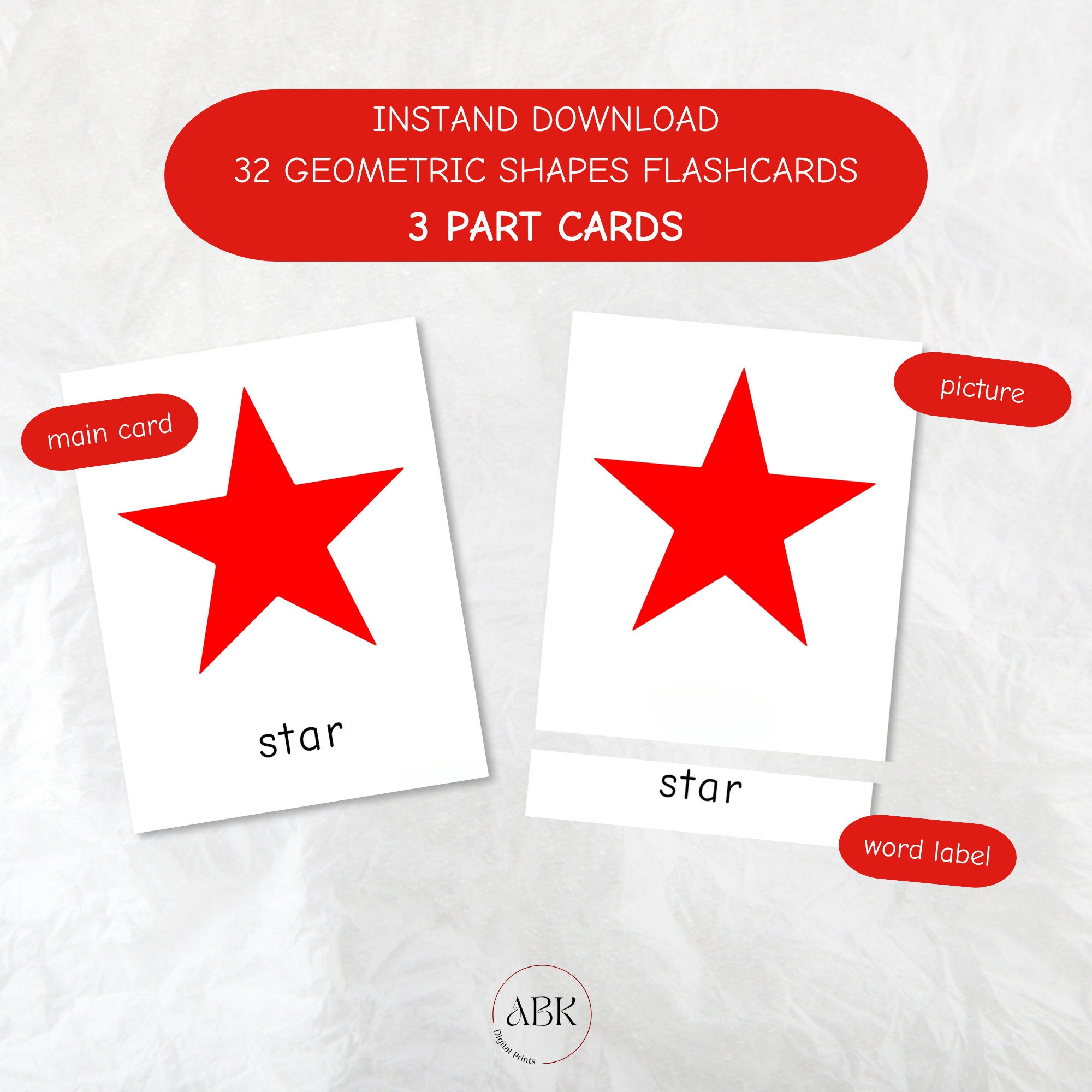 32 Geometric Shapes Flashcards,2d Shapes Flashcards, Educational ...