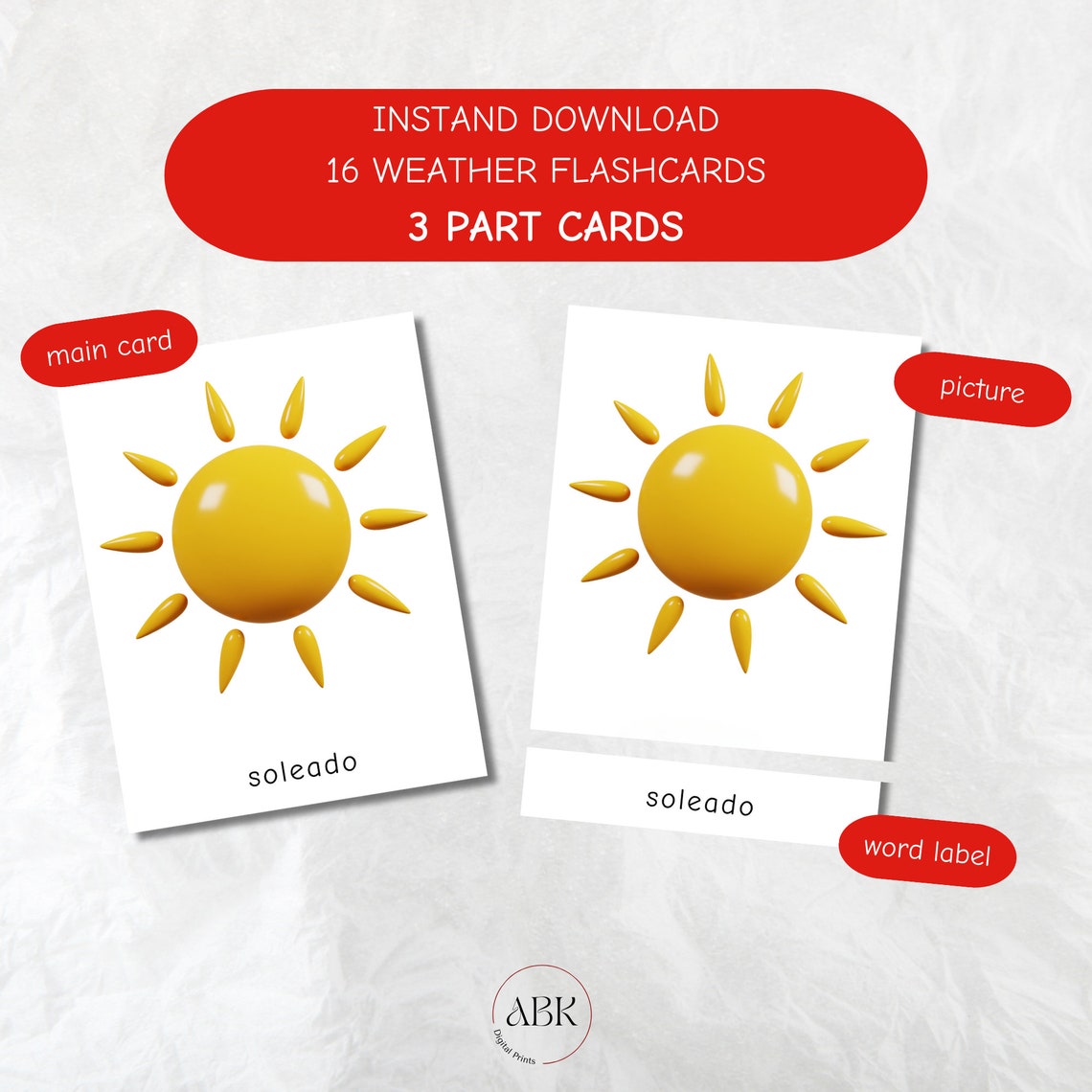 16 Weather Cards SPANISH , Homeschool Printables, Learning Cards ...