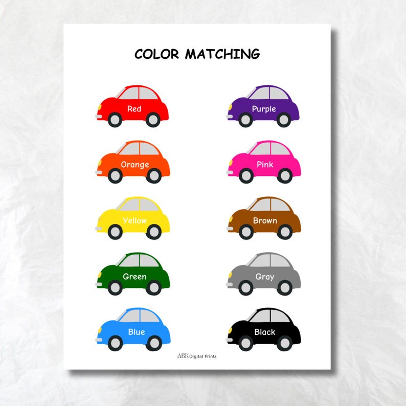 Color Matching Game for Toddlers | Educational Printable PDF & PNG ...