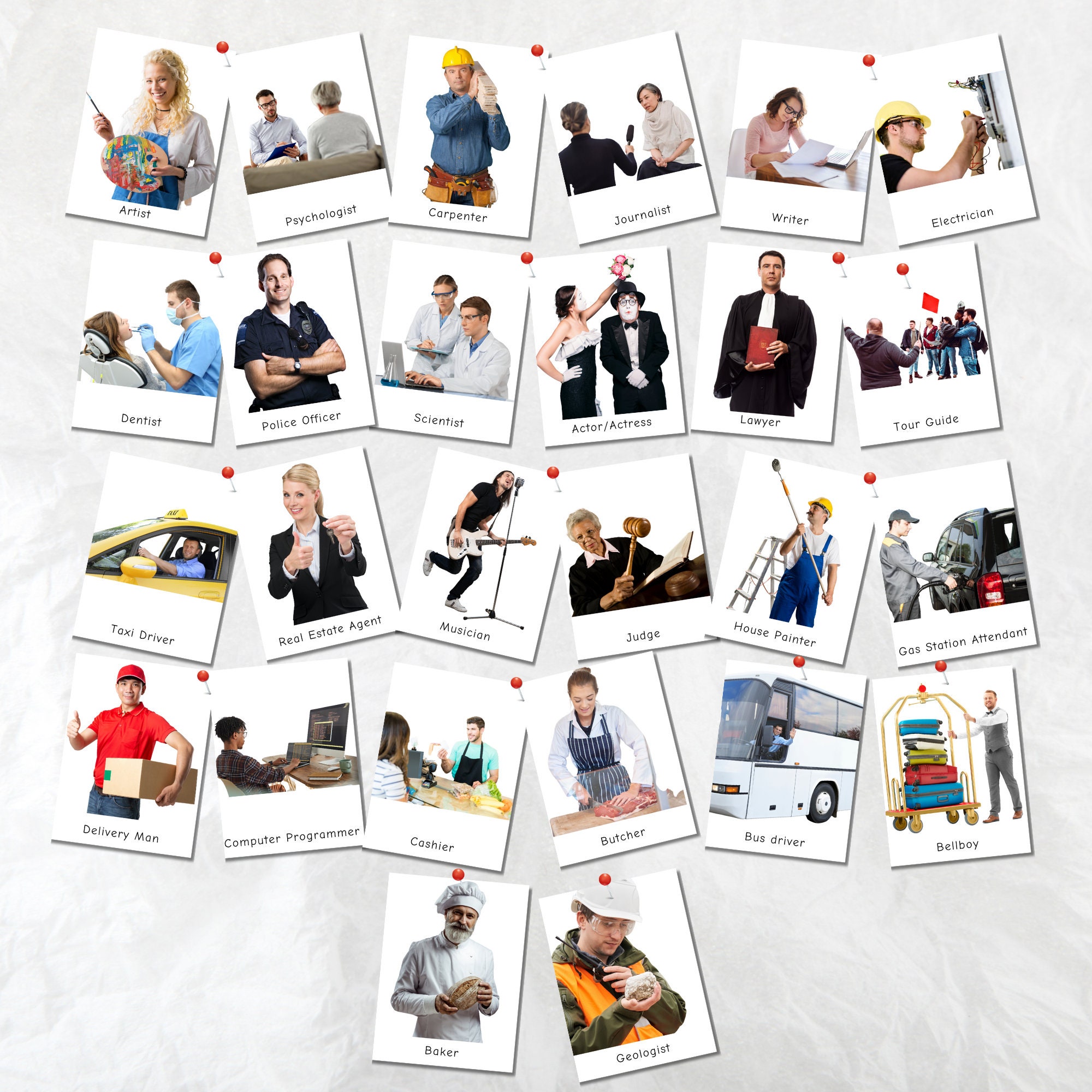 48 Professions Flashcards for Kids and Preschoolers,learning Printable ...