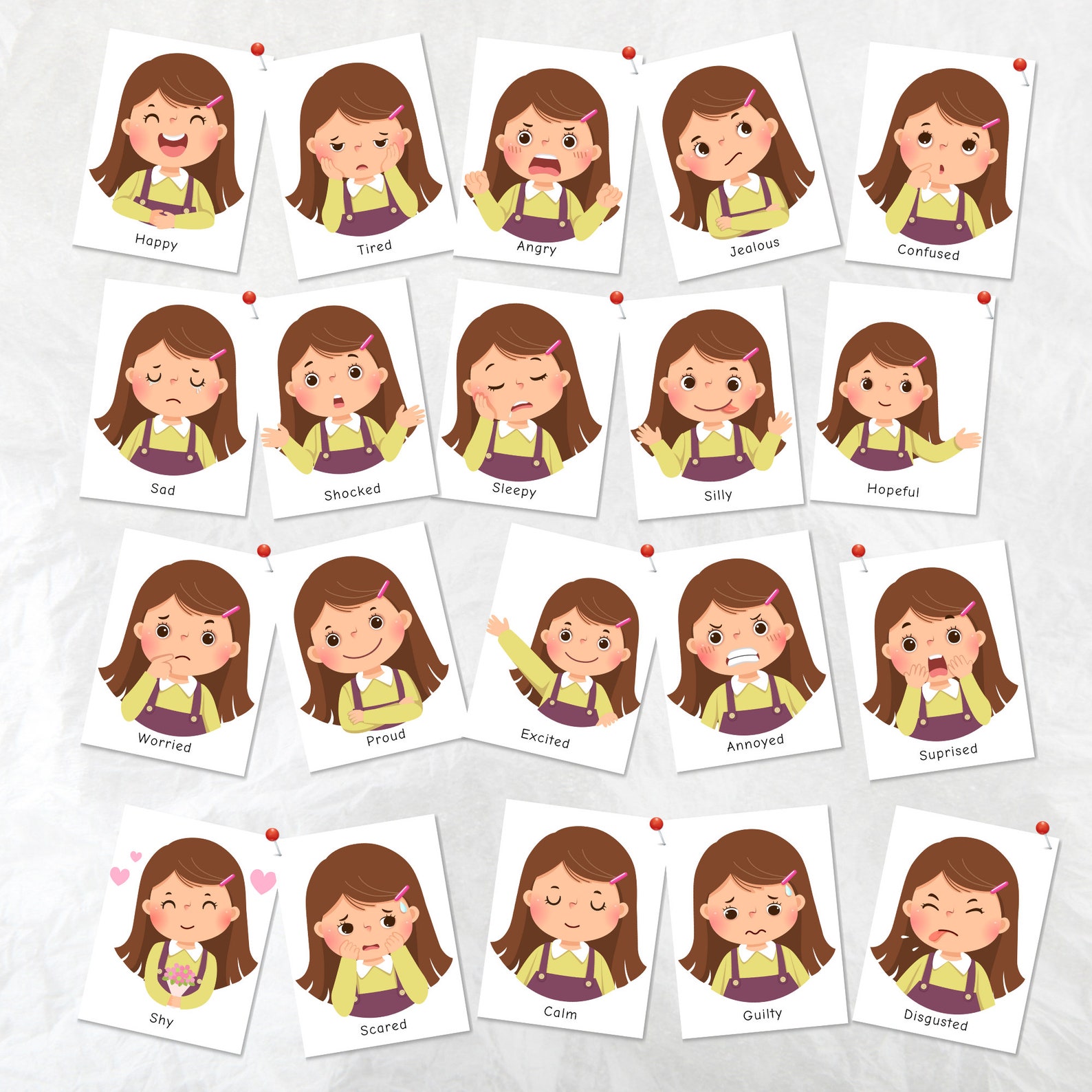 Emotion Flashcards: Montessori Feelings Cards (PDF Printable) - Etsy