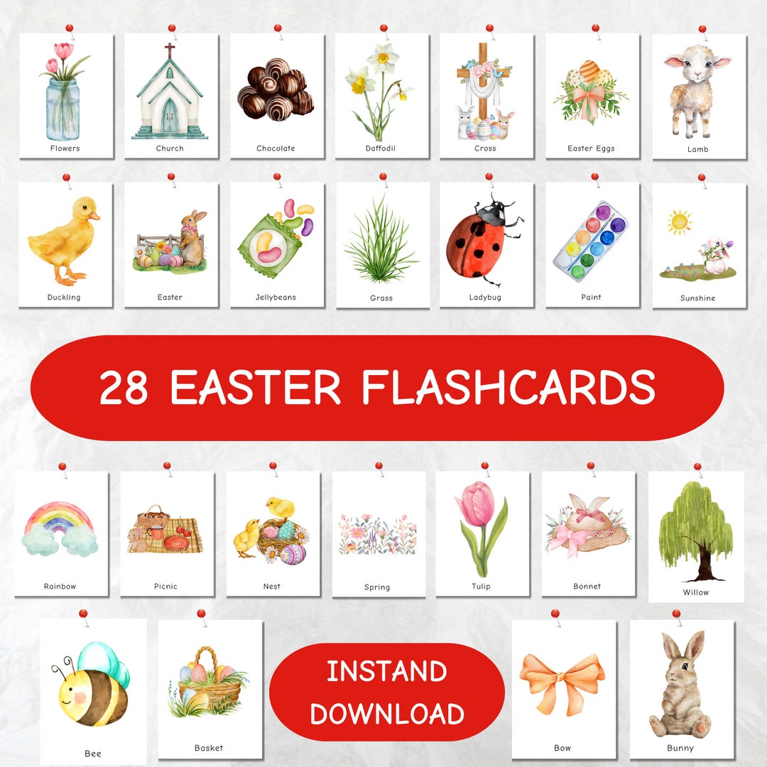 Easter Montessori Flashcards, Nomenclature 3 Part Cards,easter, Spring ...