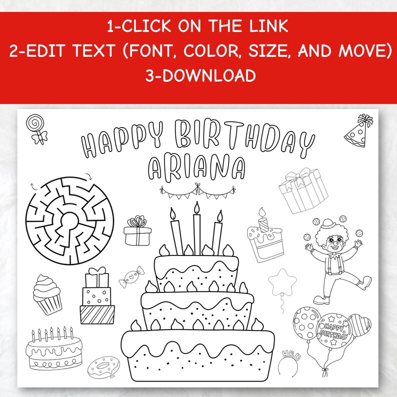 Birthday Coloring Page for Kids - Fun & Creative Birthday Party ...