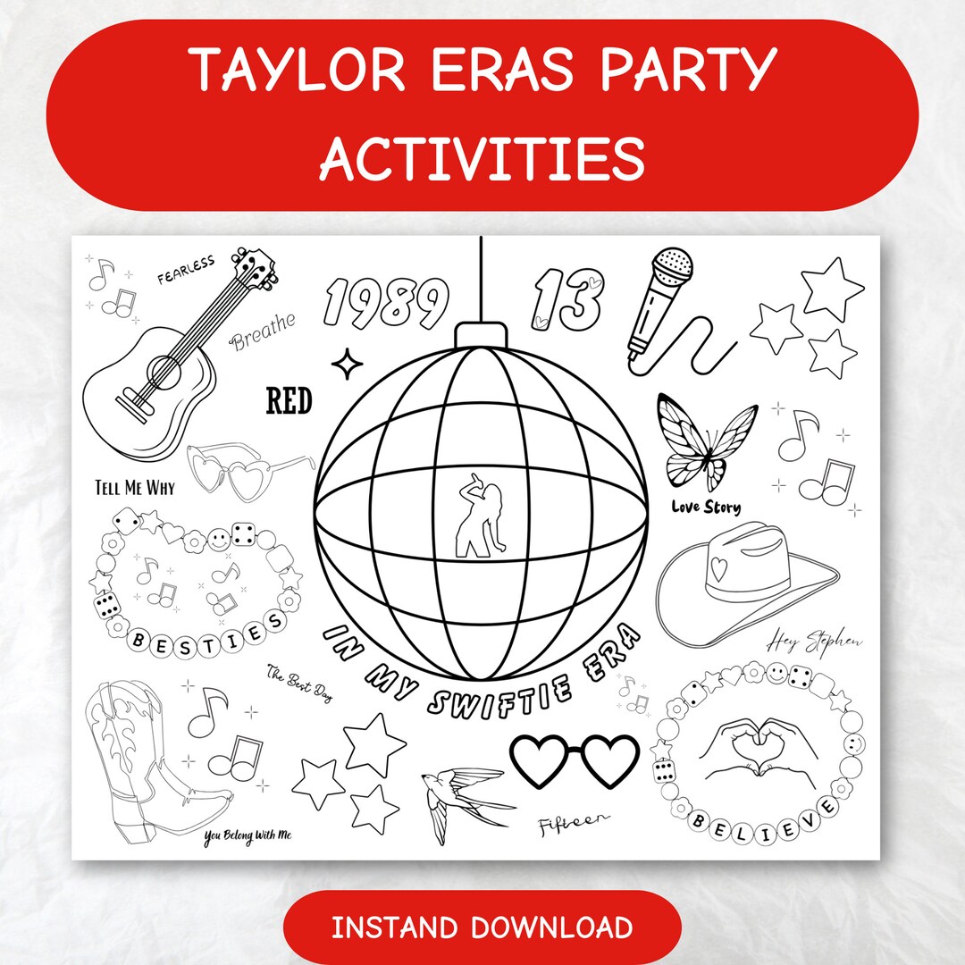 Taylor in My Swift Era Coloring Printable - Activity for T.swift ...