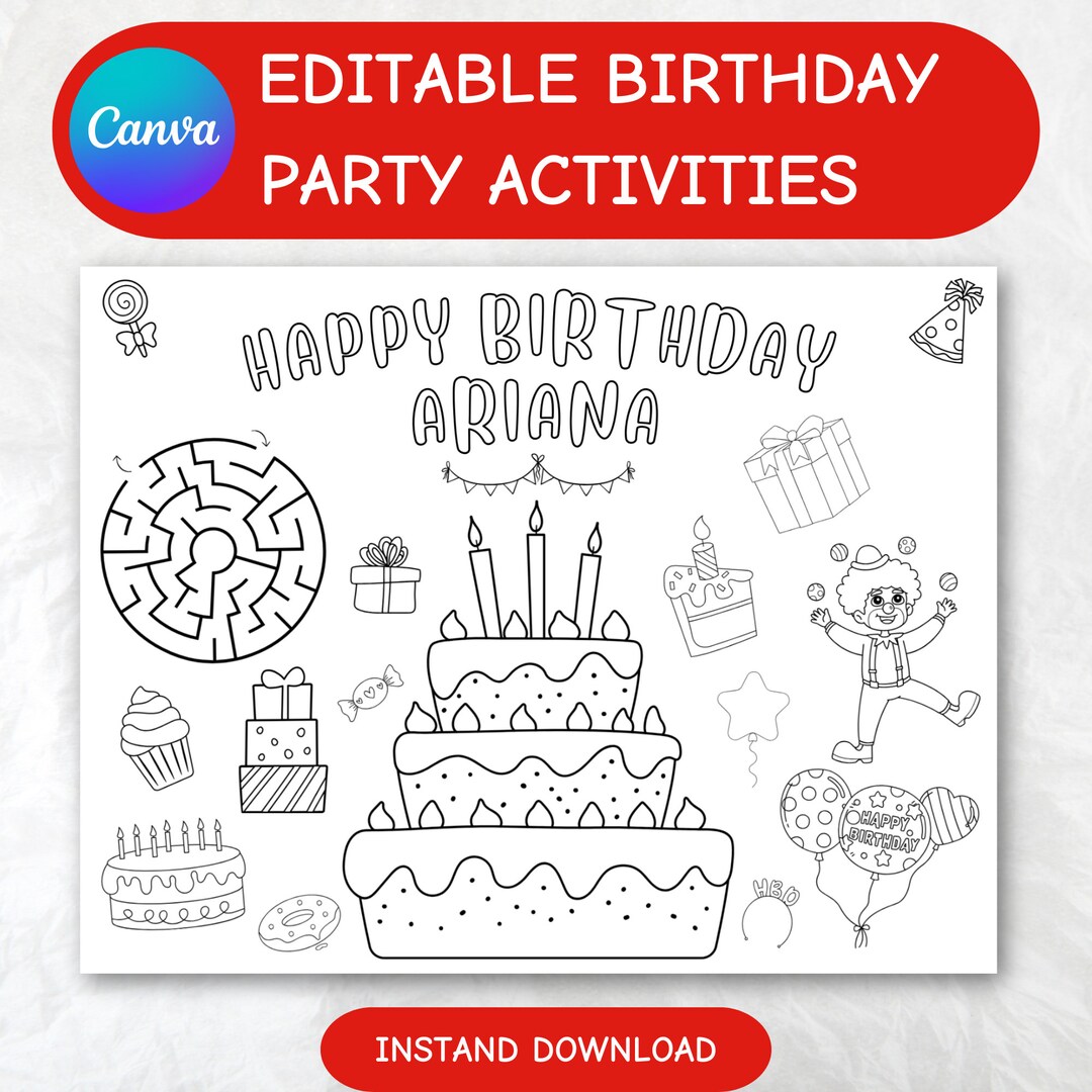 Birthday Coloring Page for Kids - Fun & Creative Birthday Party ...