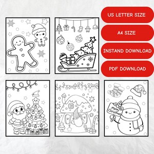 20 Christmas Coloring Pages, Printable Holiday Coloring Sheets for Kids ...