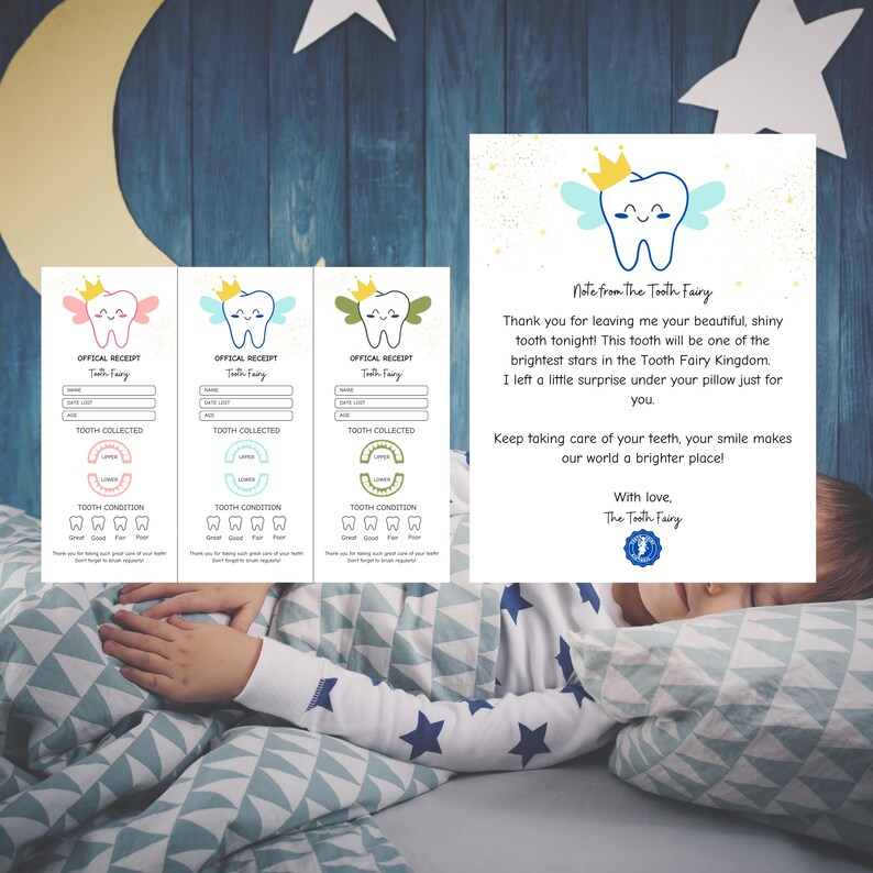 Printable Tooth Fairy Letter, Receipt, Kids Keepsake (PDF) - Etsy