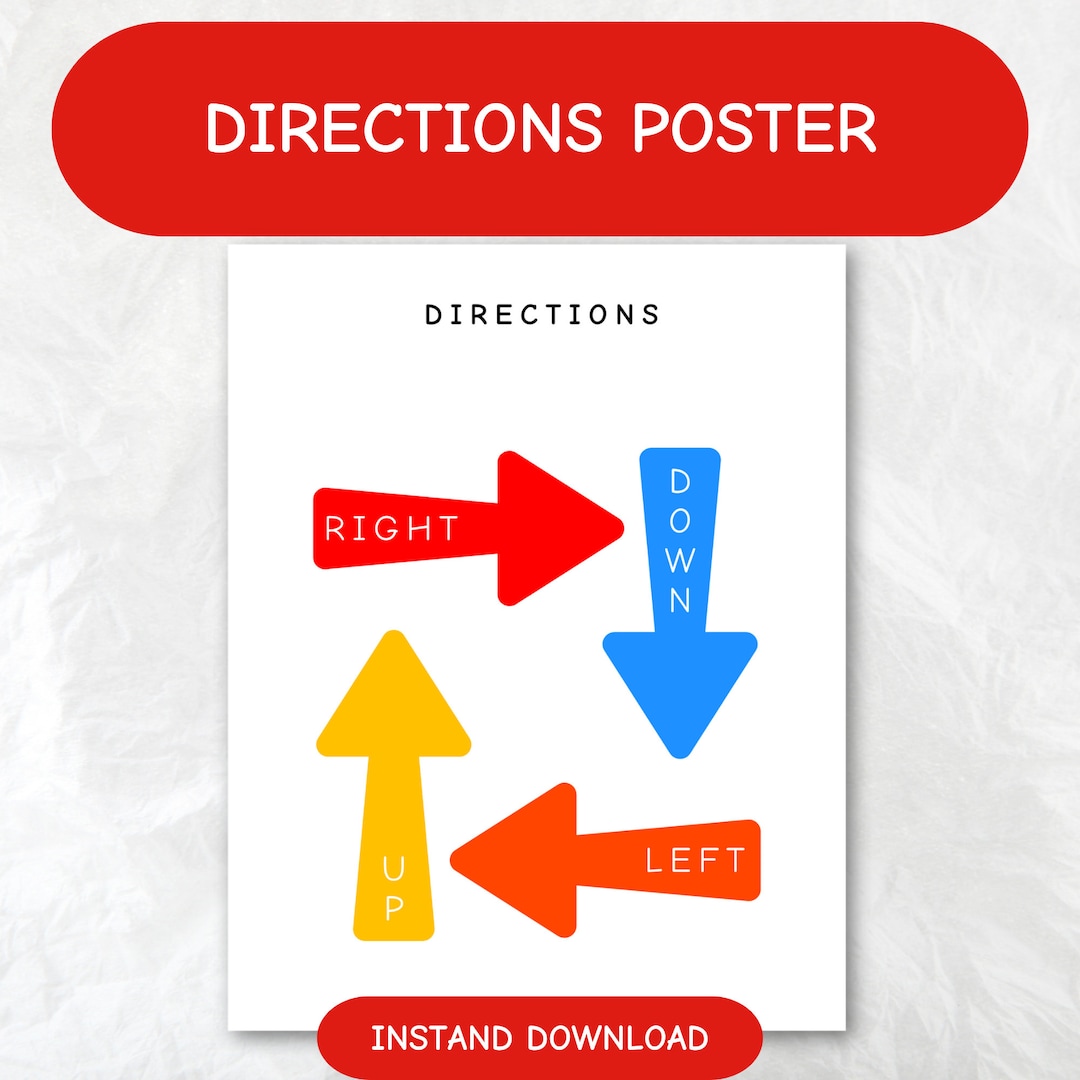 Directions Poster: Educational Prints for Toddlers (digital Download ...
