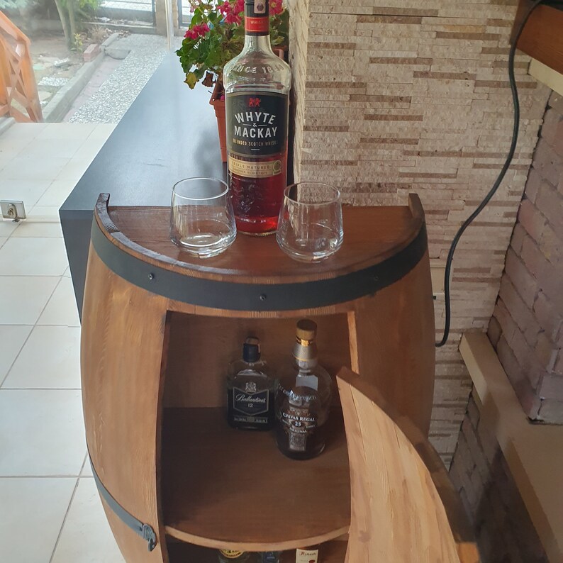 Wooden Whiskey Barrel , Bar Cabinet, Authentic Cask, Authentic Liquor ...