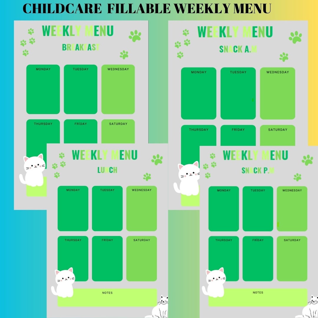 Daycare Food Tracker caregiver Food Planner preschool School Etsy daycare-food-tracker-caregiver-food-planner-preschool-school-etsy