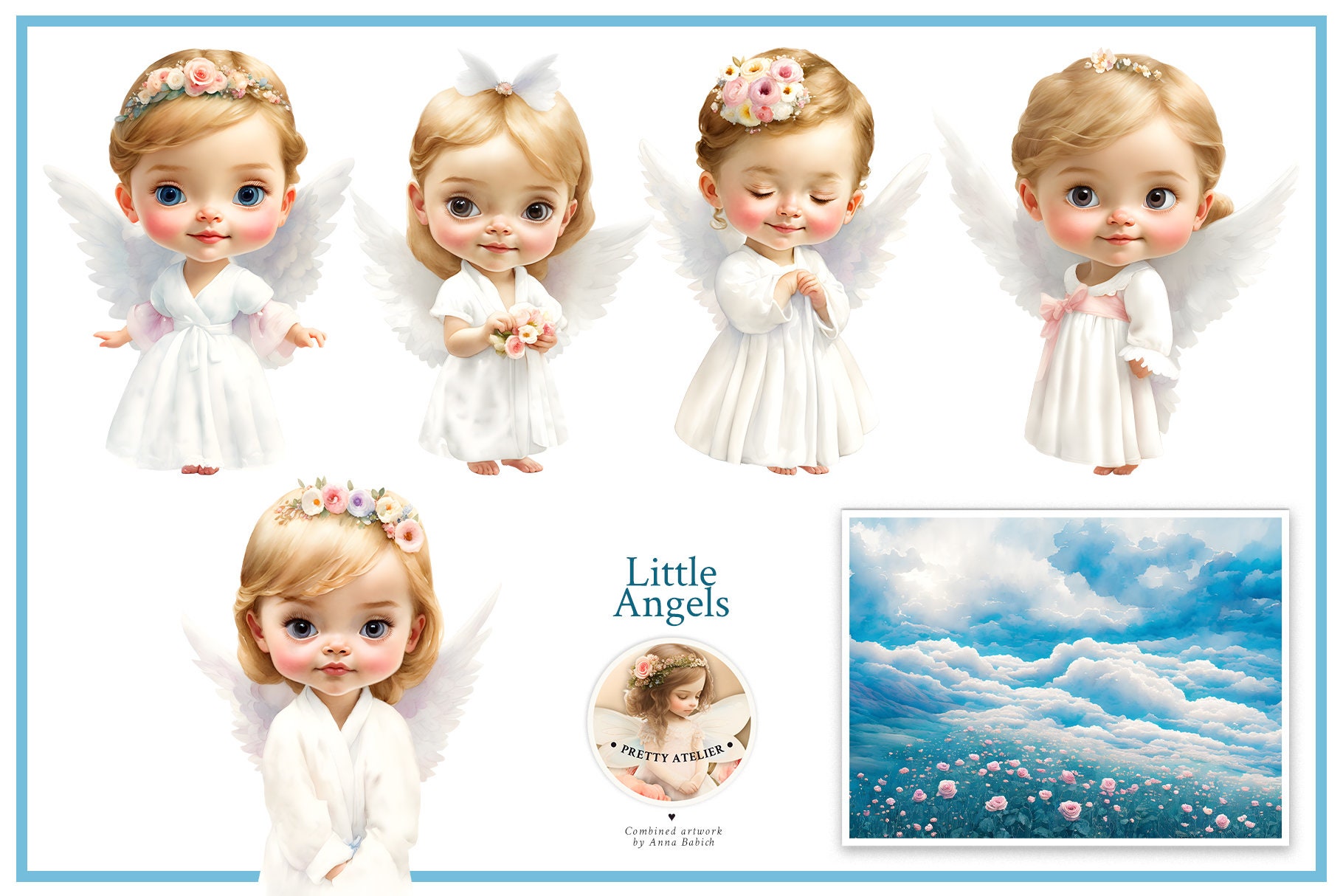 Little Angels Christening Cute Girl Holy Communion Baptism - Etsy