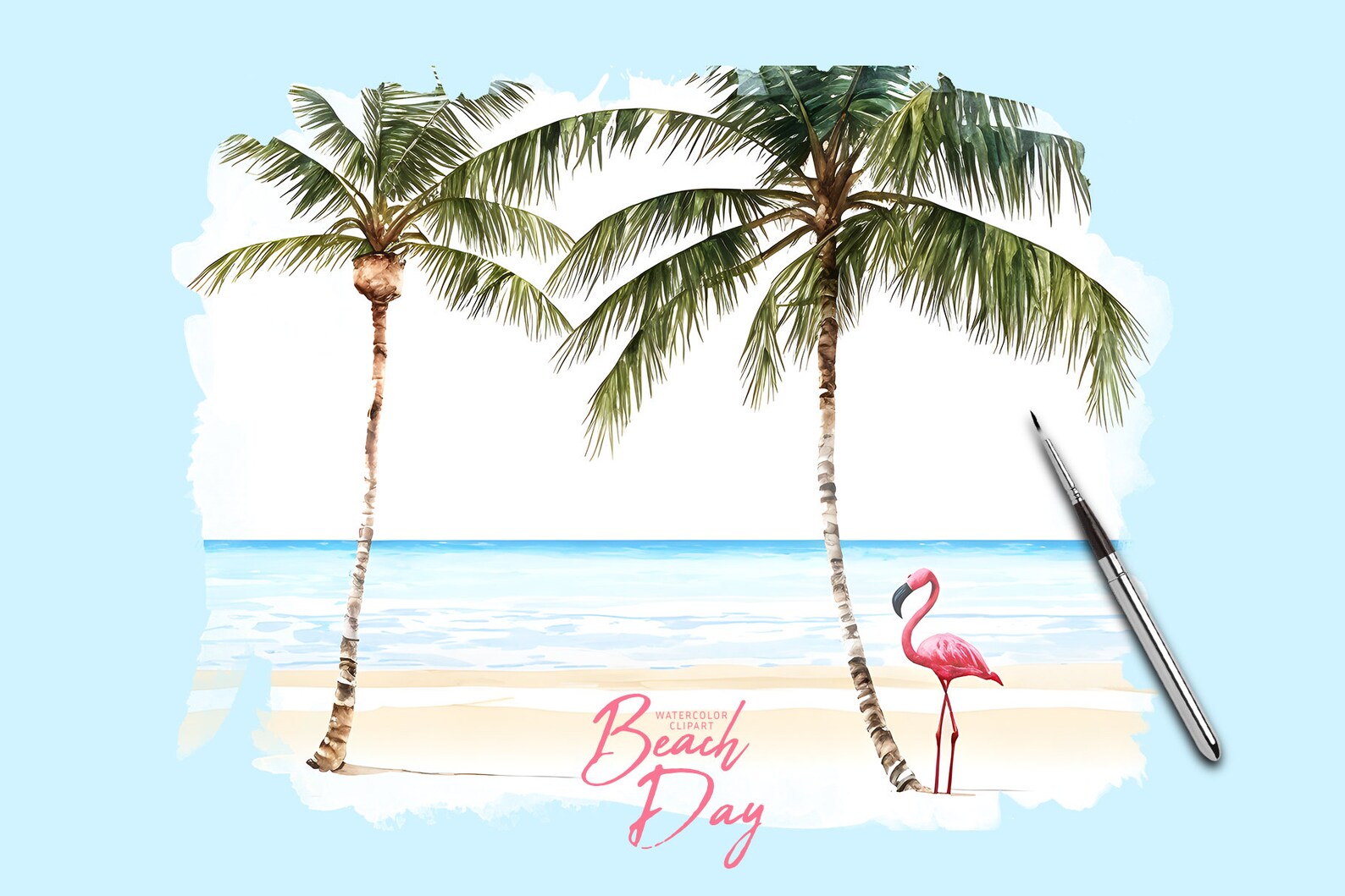 Beach Day Summer Girl Bikini Beach Flamingo Vibes Sublimation Png ...