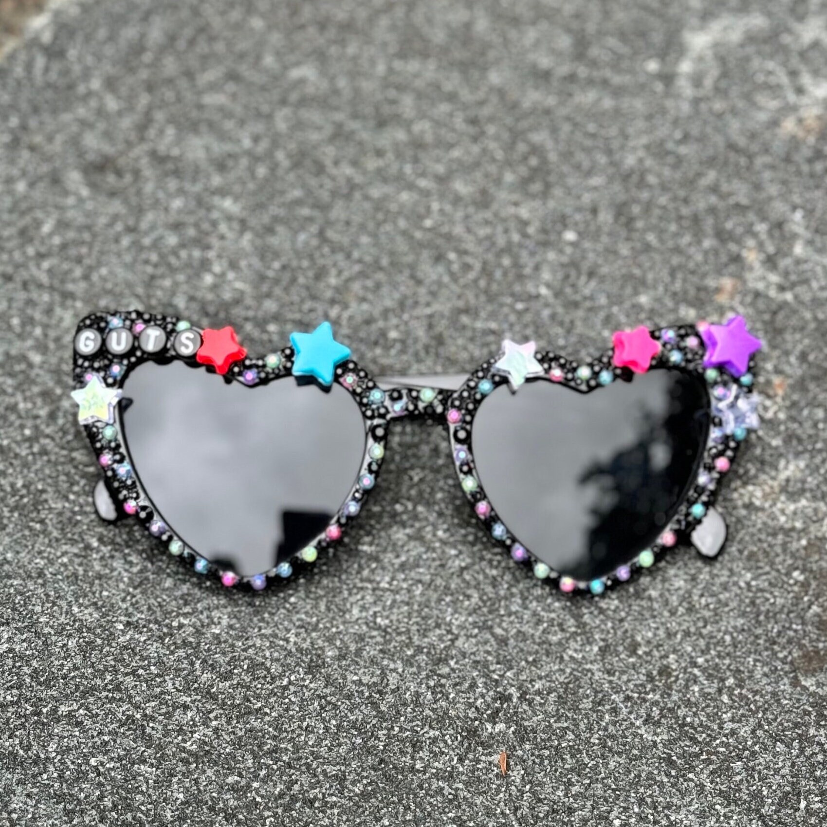 Guts Bedazzled Heart Sunglasses, Guts Tour Inspired Sunglasses, Bling ...