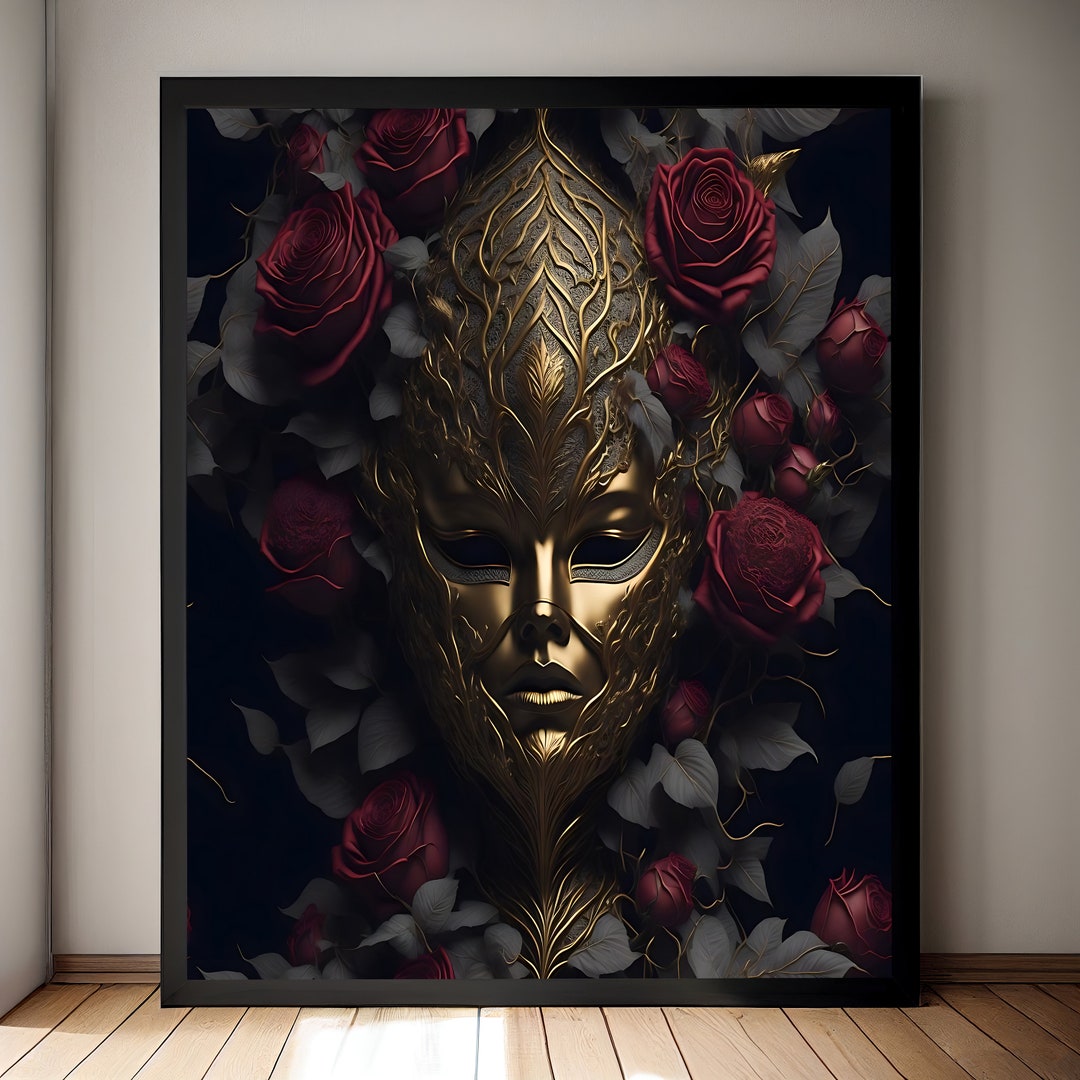 Mask of Nature POSTER Mask Wall Art, Mask Poster, Home Decor Art, AI ...