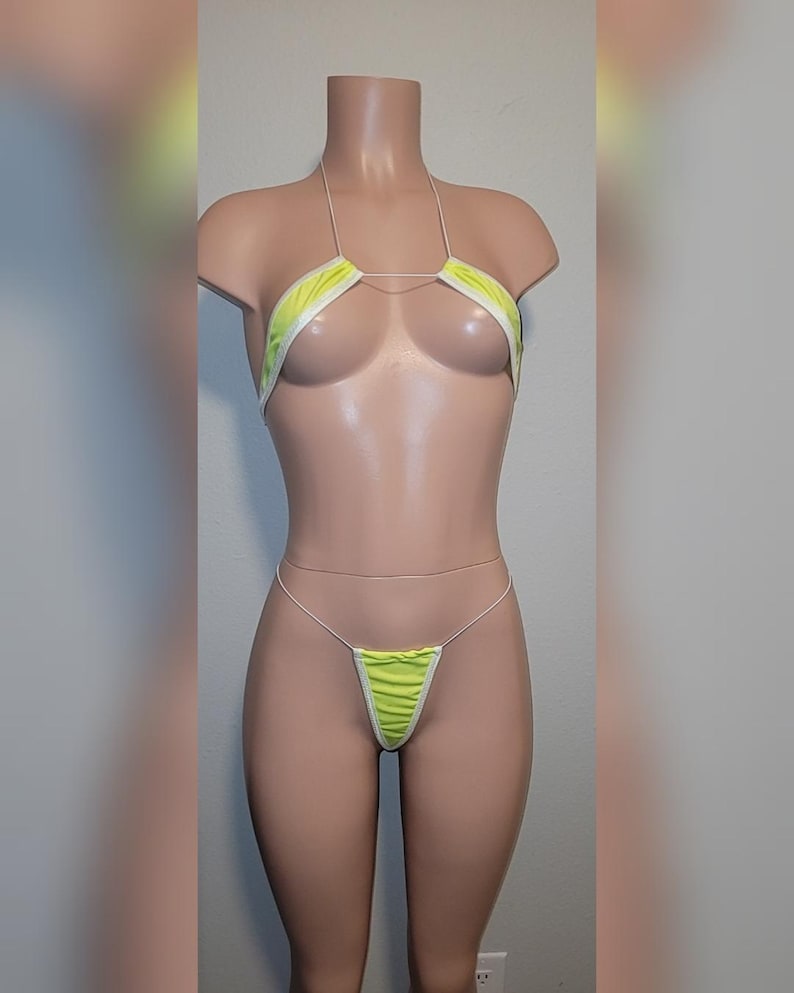 Neon Yellow Micro String Bikini - Etsy