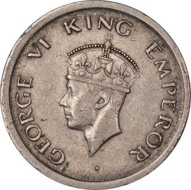 Rare Vintage 1947 Indian One Rupee Coin: A Piece of History - Etsy