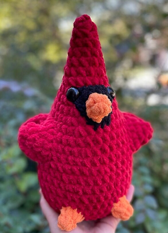 Jumbo Cardinal Plushie | Crochet Stuffed Animal - Etsy