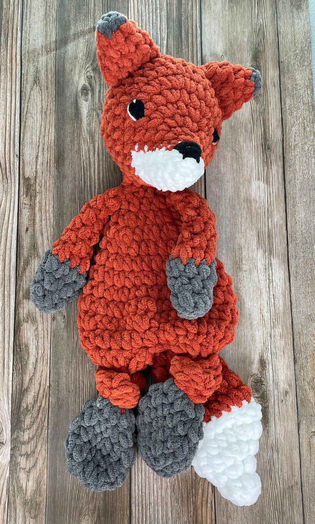 Crochet Fox Knotted Lovey | Handmade Fox Stuffed Animal | Baby Toddler ...