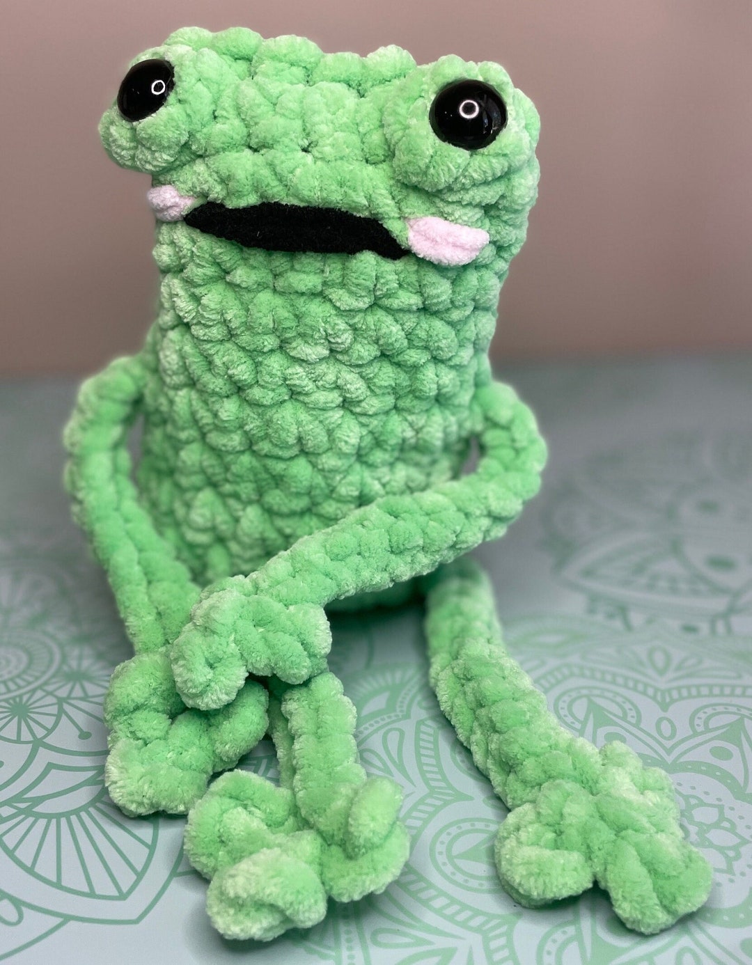 Crochet Jumbo Leggy Frog Plushie Cute Amigurumi Stuffed Animal ...