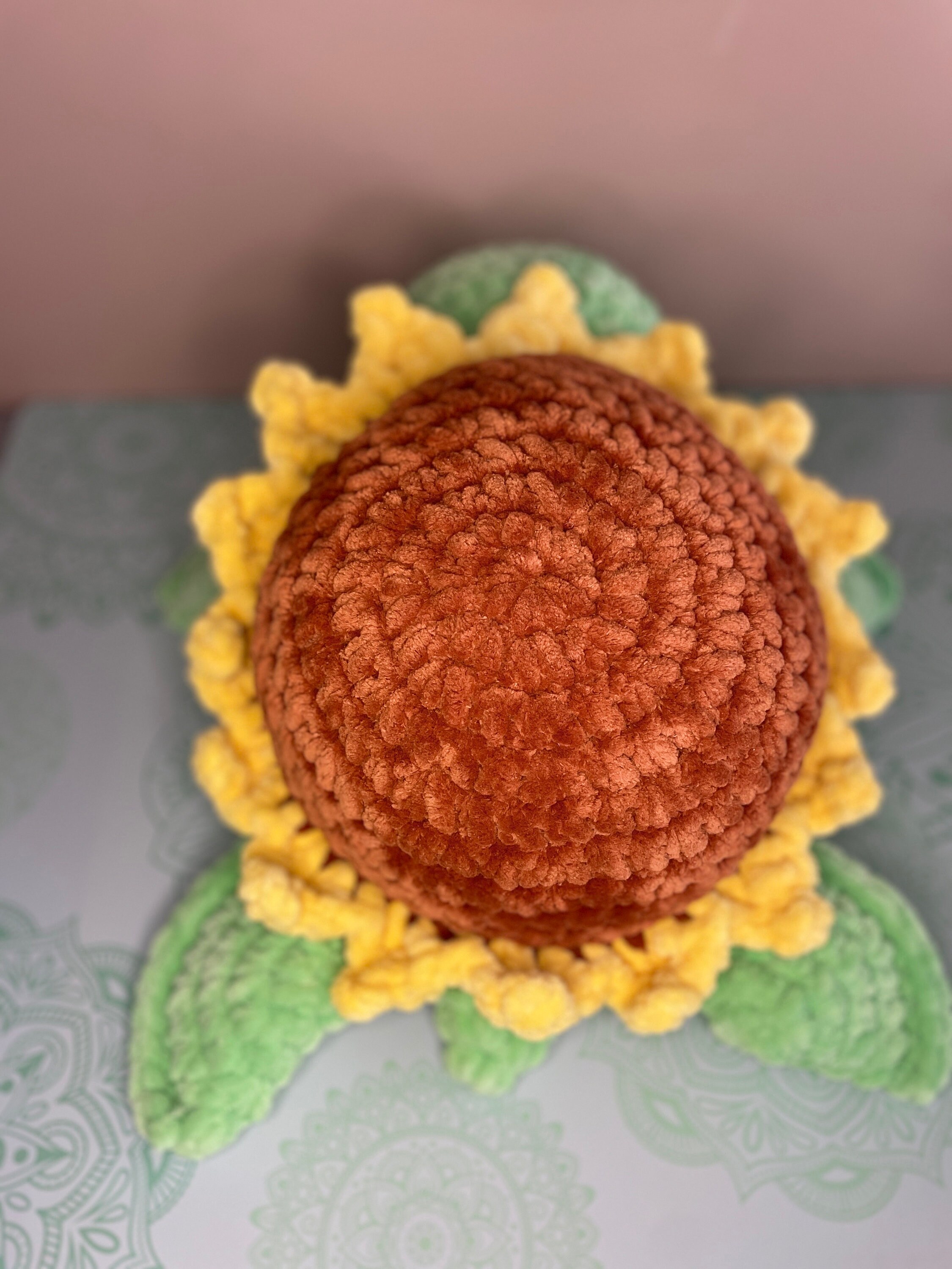 JUMBO Sea Turtle Plushie With Sunflower Shell | Crochet Stuffed Animal ...