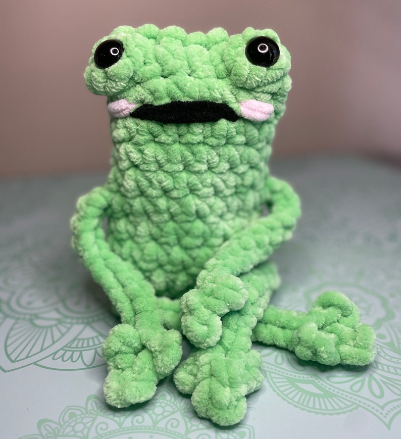 Crochet Jumbo Leggy Frog Plushie Cute Amigurumi Stuffed Animal ...