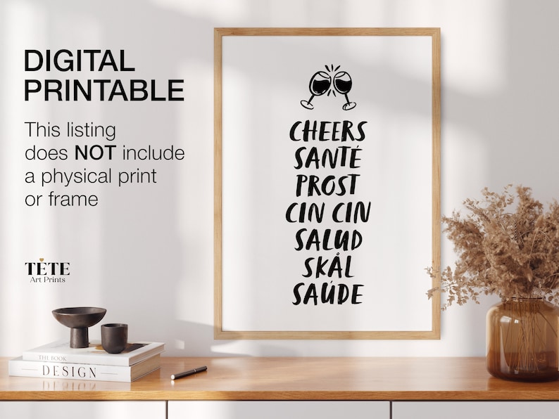 Cheers in Different Languages Printable, Multilingual Toasts Digital ...