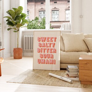 Five Tastes Printable Wall Art, Taste Sensations Digital Print, Basic ...