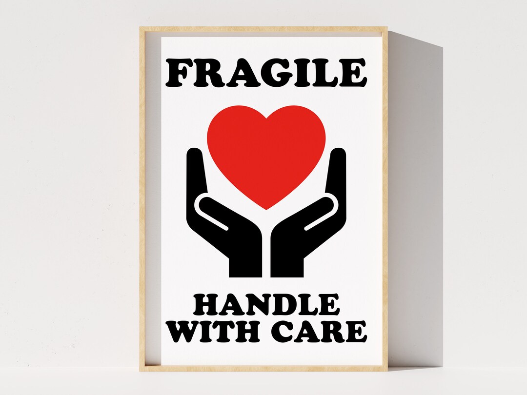Fragile Digital Print, Handle With Care Poster, Fragile Poster ...