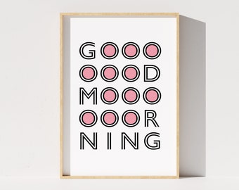 Modern Good Morning Typography Printable Wall Art, Wall Decor ...