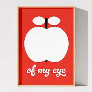 Apple of My Eye Printable Poster, Apple Wall Art, Scandinavian Digital ...