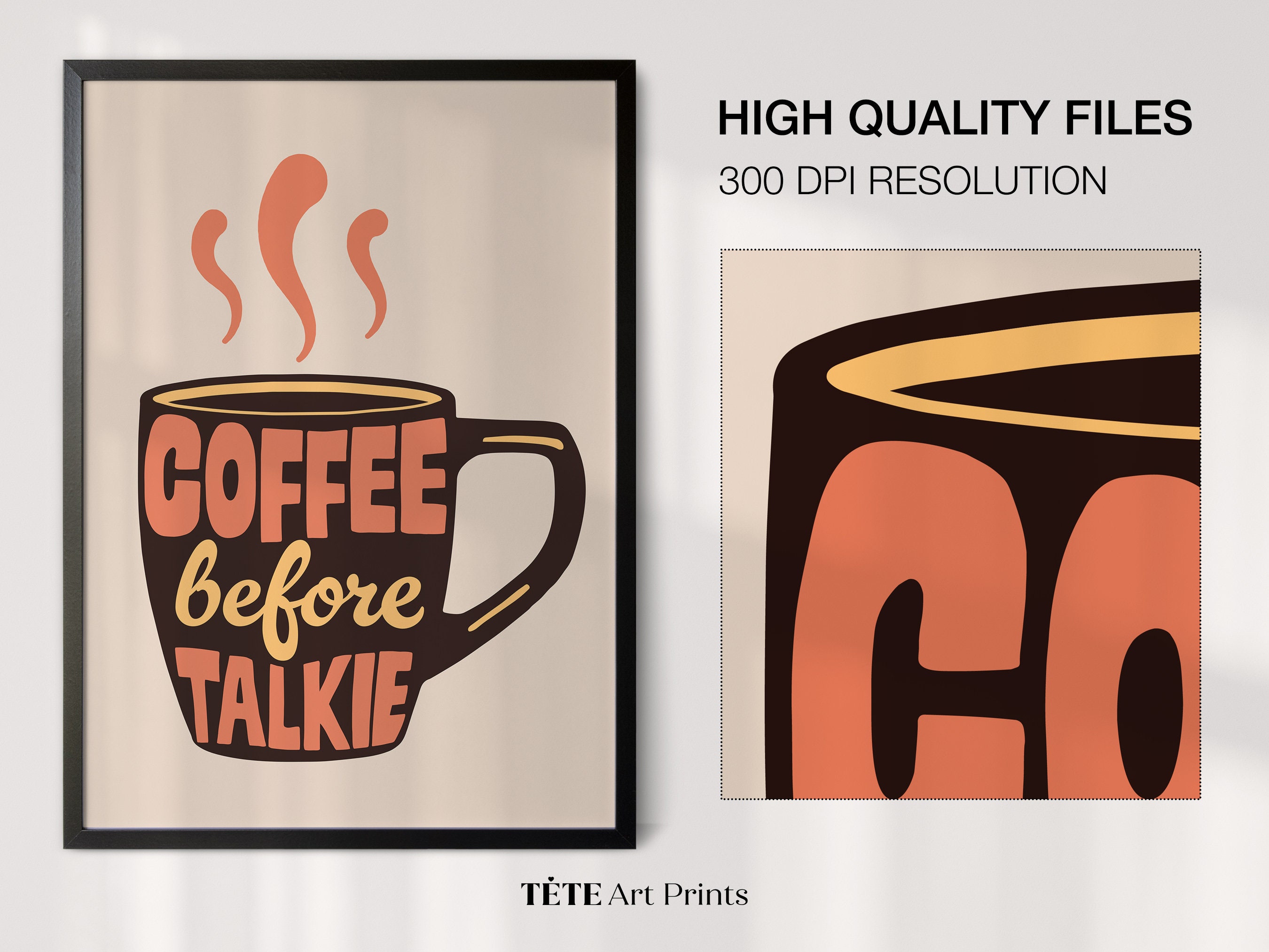 Coffee Before Talkie Printable Poster, Coffee Quote Digital Print ...