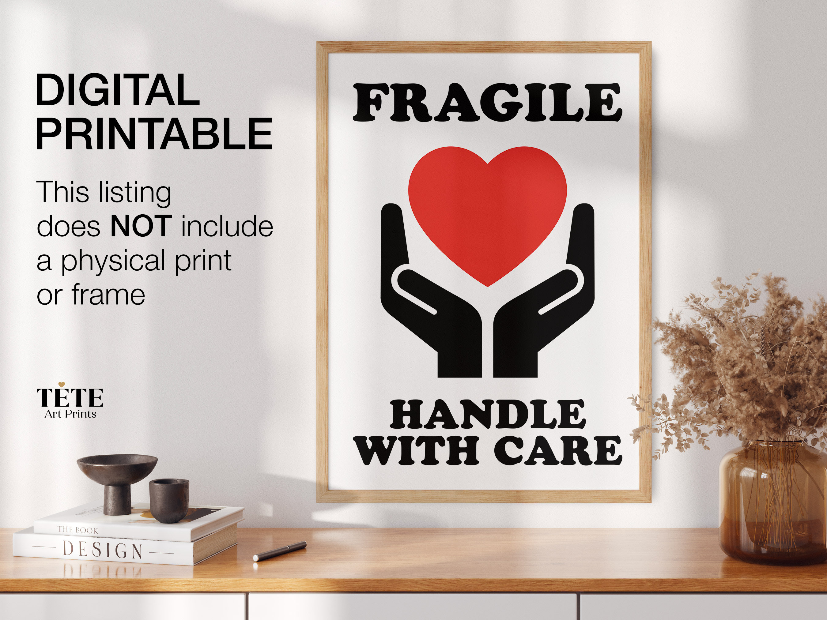Fragile Digital Print, Handle With Care Poster, Fragile Poster ...