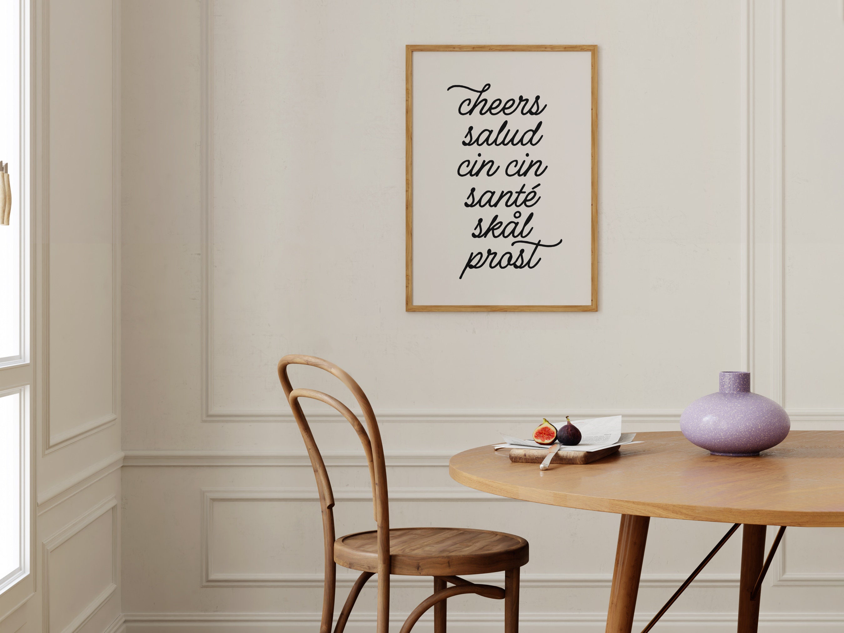 Cheers in Different Languages Printable Poster, Toasts Print, Dining Room Wall Art, Santé, Prost ...