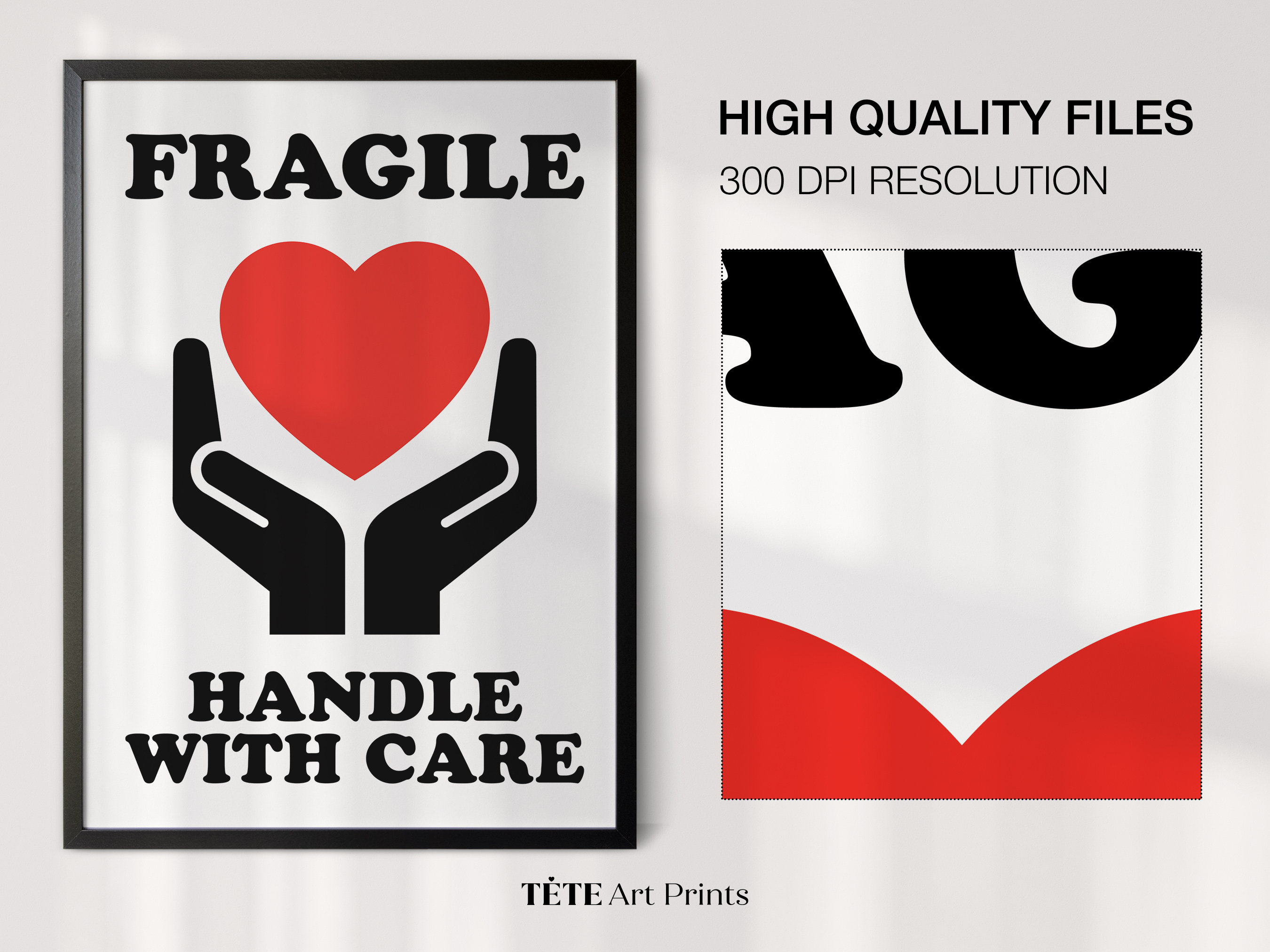 Fragile Digital Print, Handle With Care Poster, Fragile Poster ...